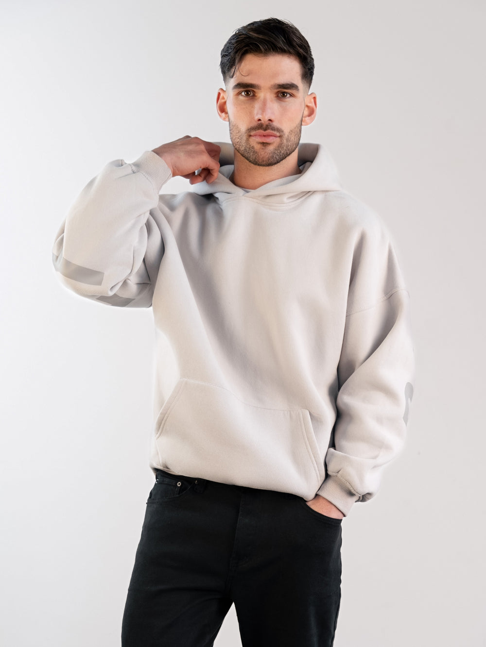 Buy Blakely Stone Tonal Idris Oversized Hoodie | Free delivery on ...