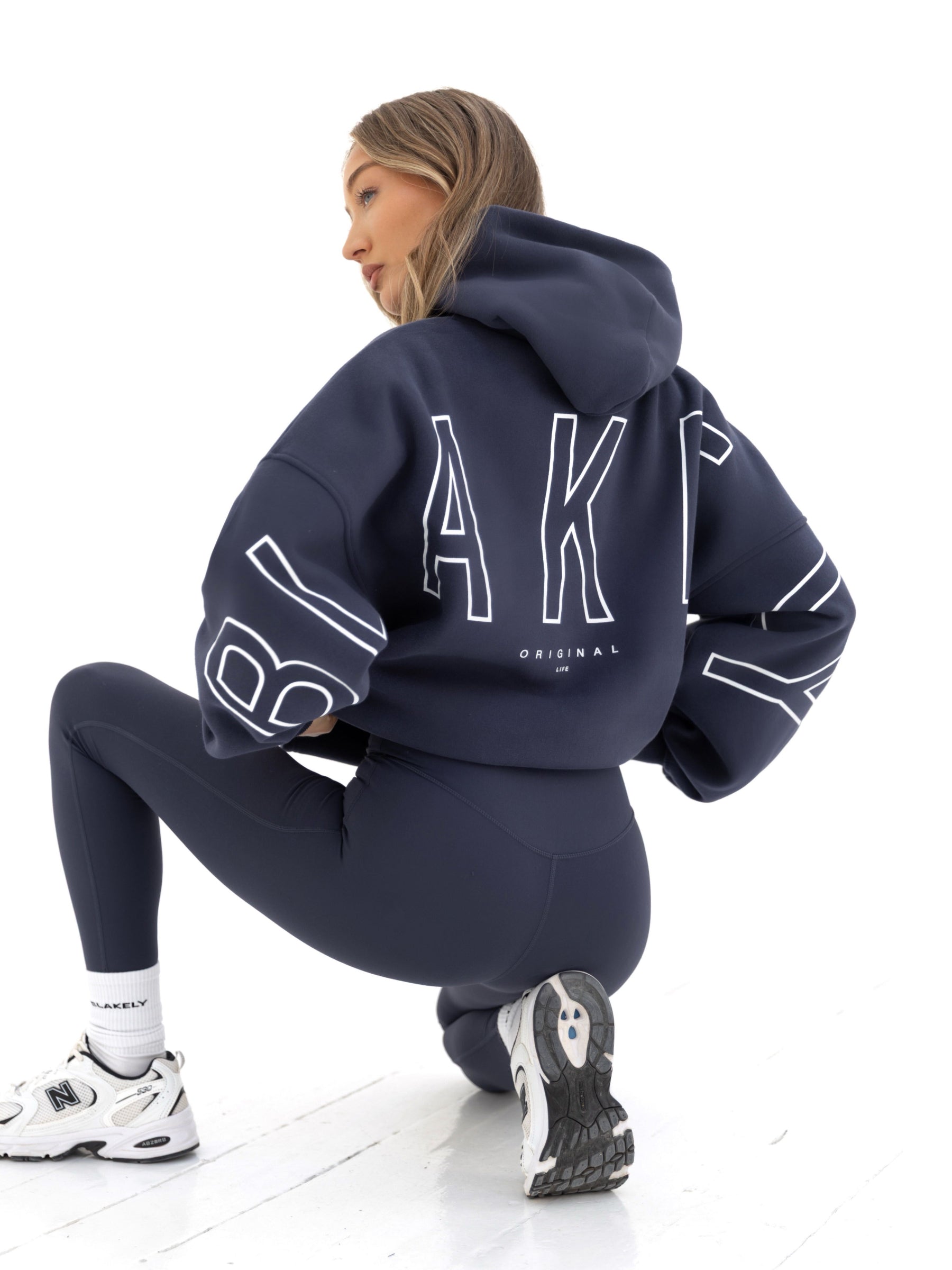 Buy Blakely True Navy Outline Isabel Oversized Hoodie | Free delivery ...