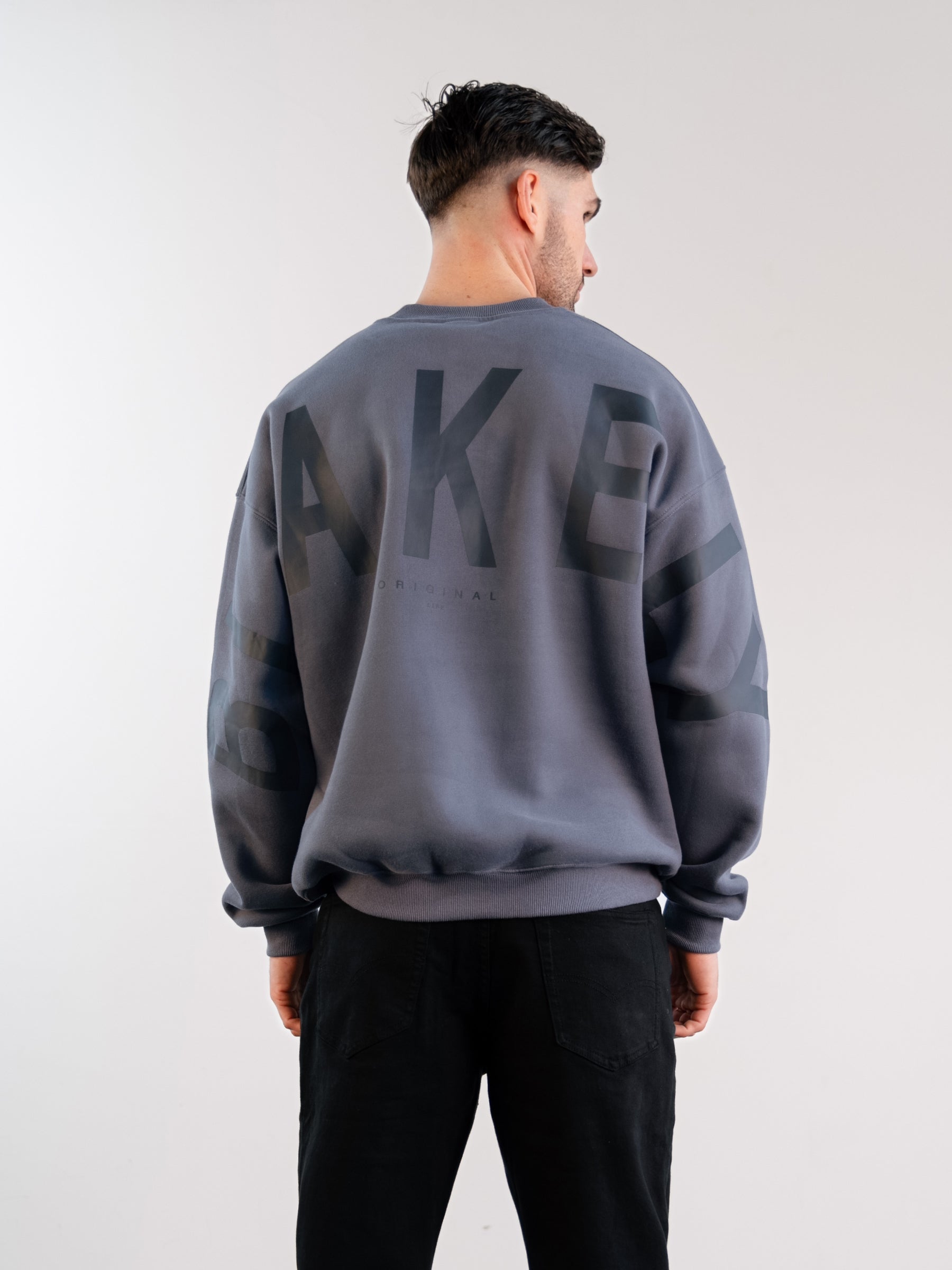 Buy Blakely Blue Tonal Idris Oversized Jumper | Free delivery on orders ...