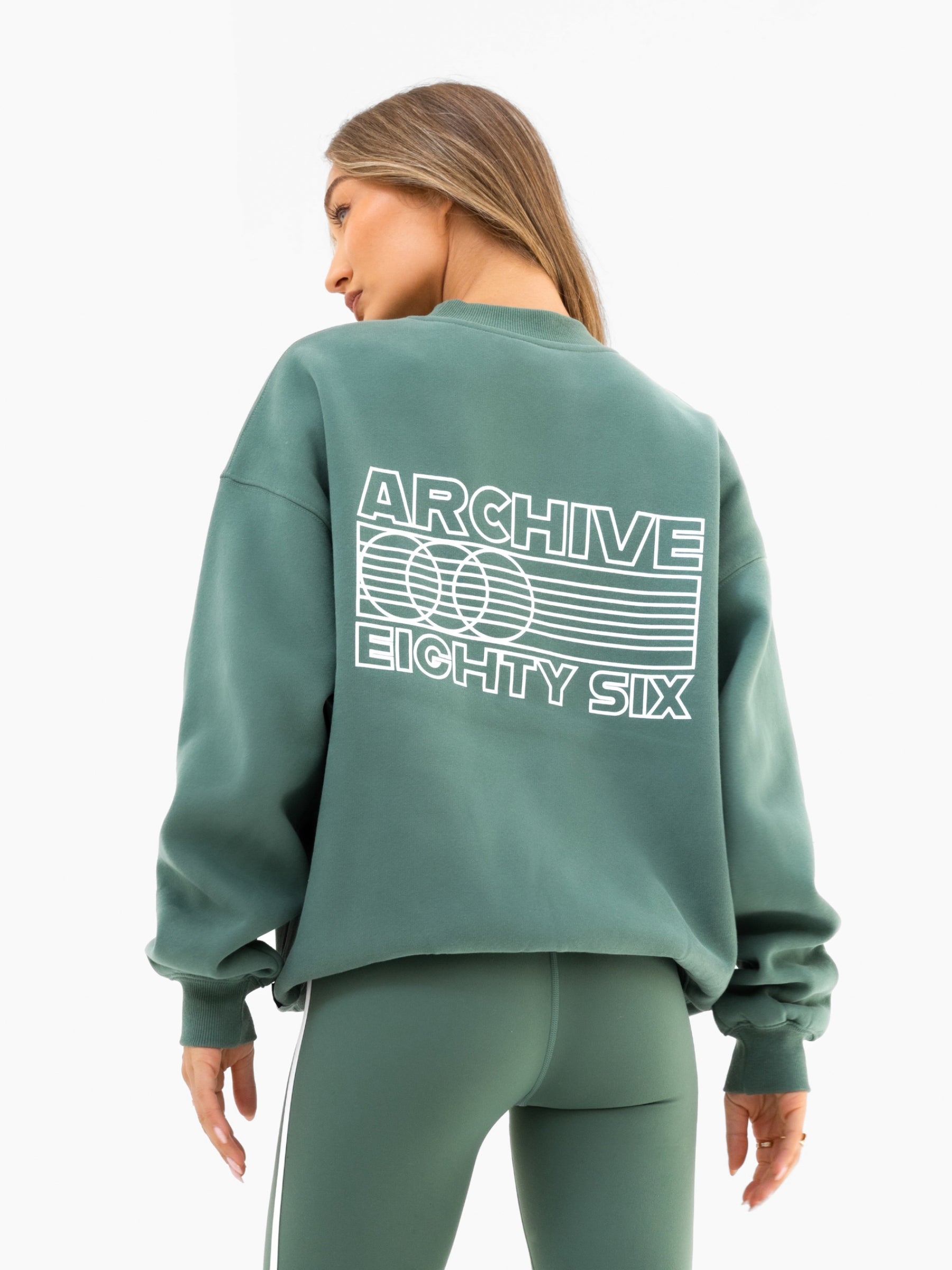 Buy Blakely Womens Vintage Green Naomi Oversized Jumper | Free delivery ...