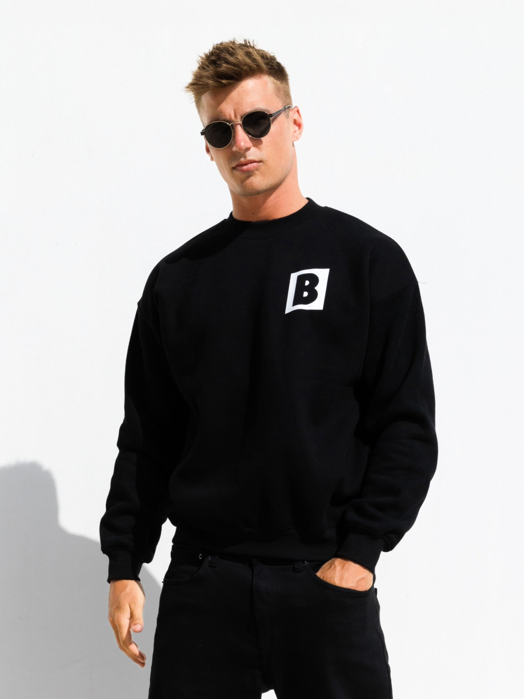 Buy Blakely Black Offset Relaxed Jumper | Free delivery on orders over ...
