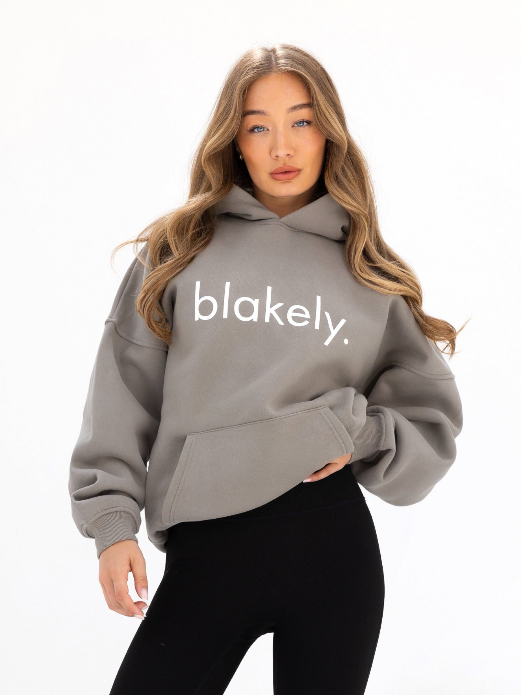 Buy Blakely Washed Khaki Logo Oversized Hoodie | Free delivery on ...
