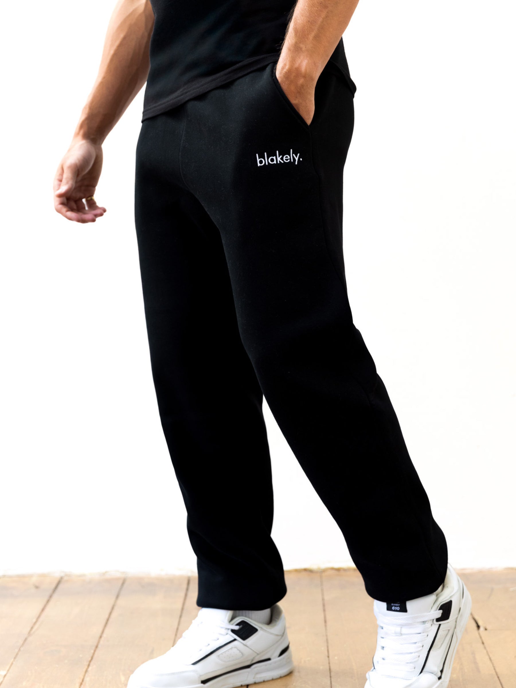 Buy Blakely Black Logo Relaxed Sweatpants | Free delivery on orders ...
