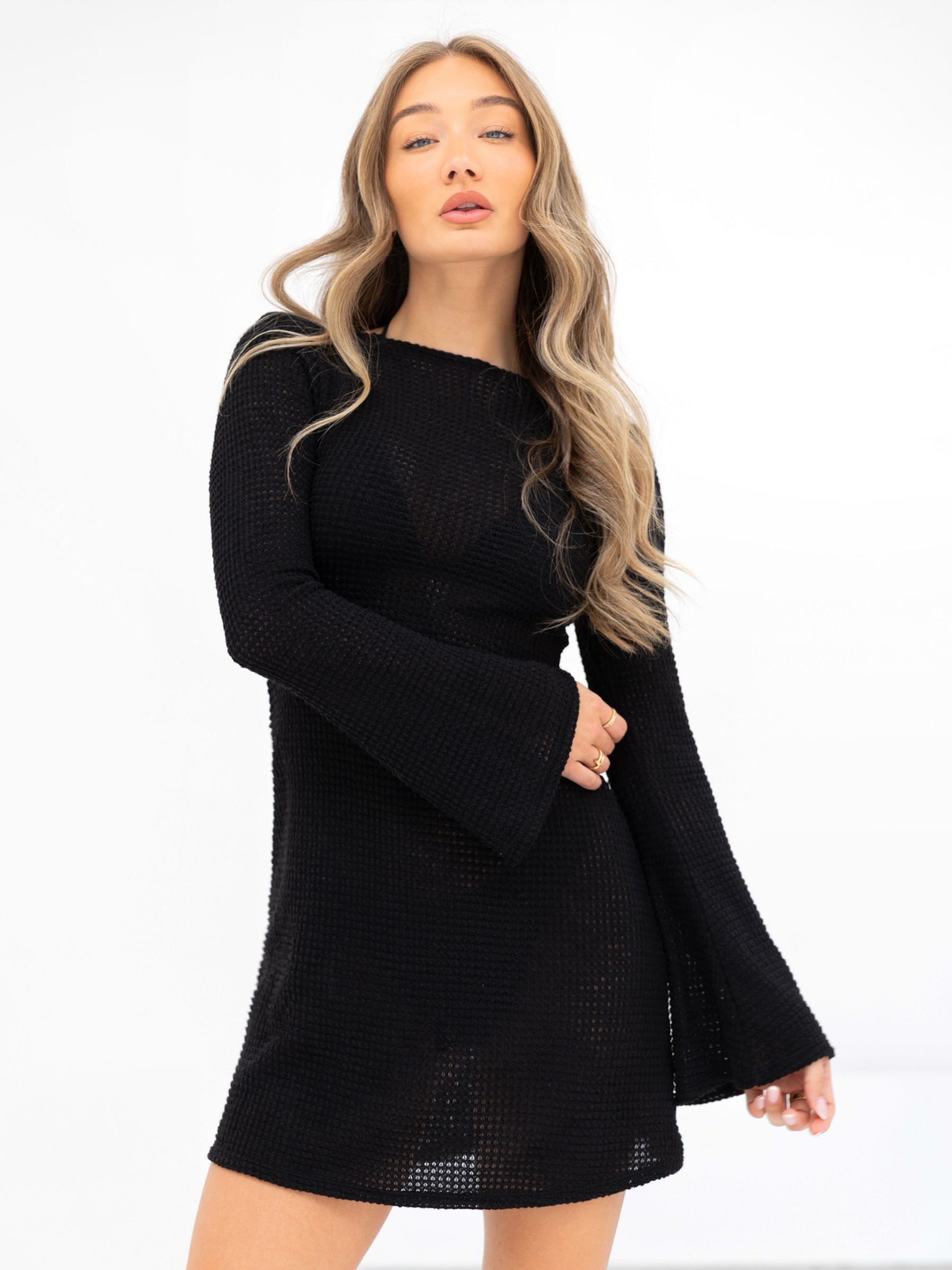 Buy Blakely Womens Black Crochet Mini Dress | Free delivery on orders ...
