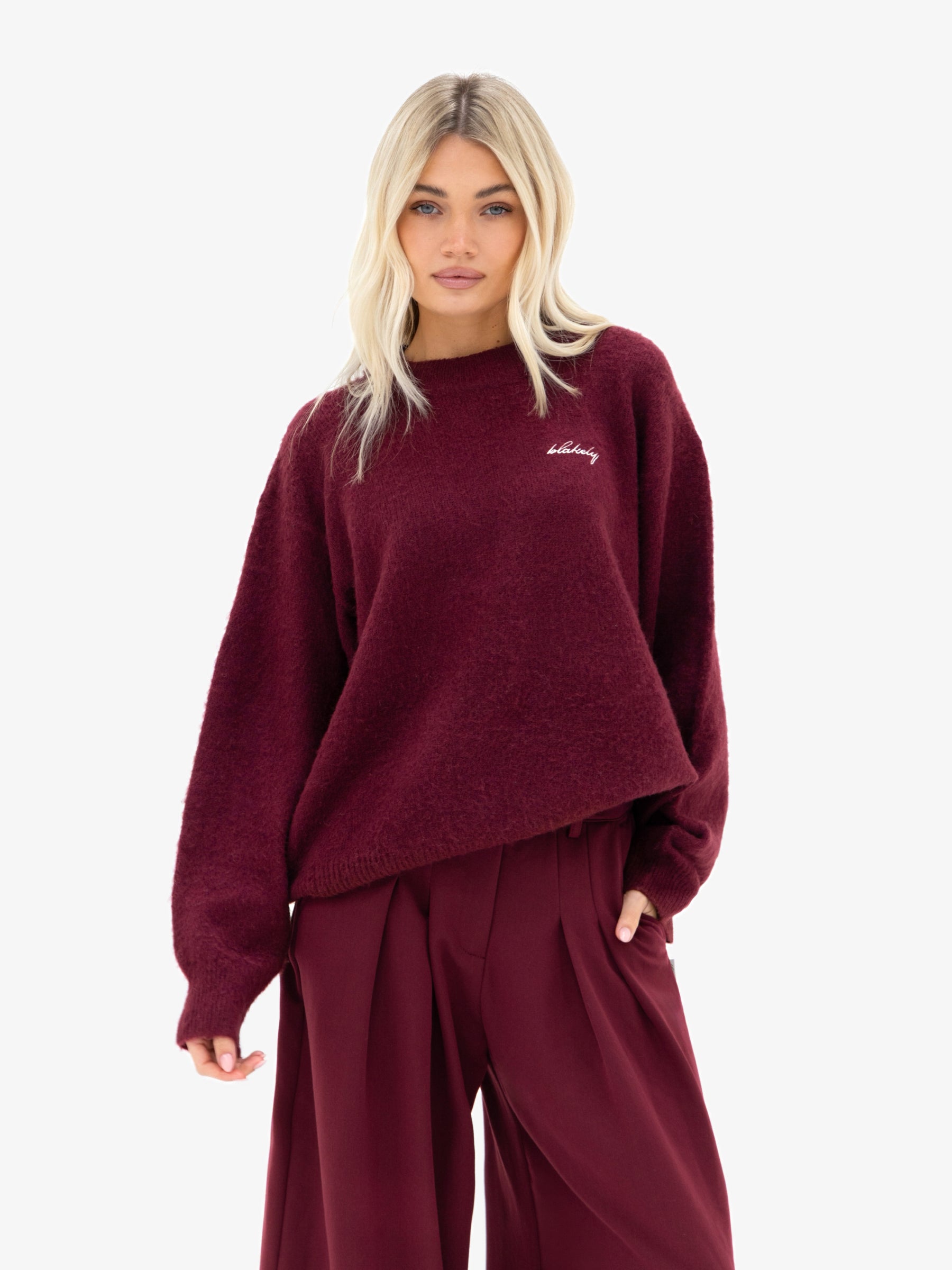 Blakely Damen-Strickpullover „Mindy“ in Burgund kaufen | Kostenloser ...