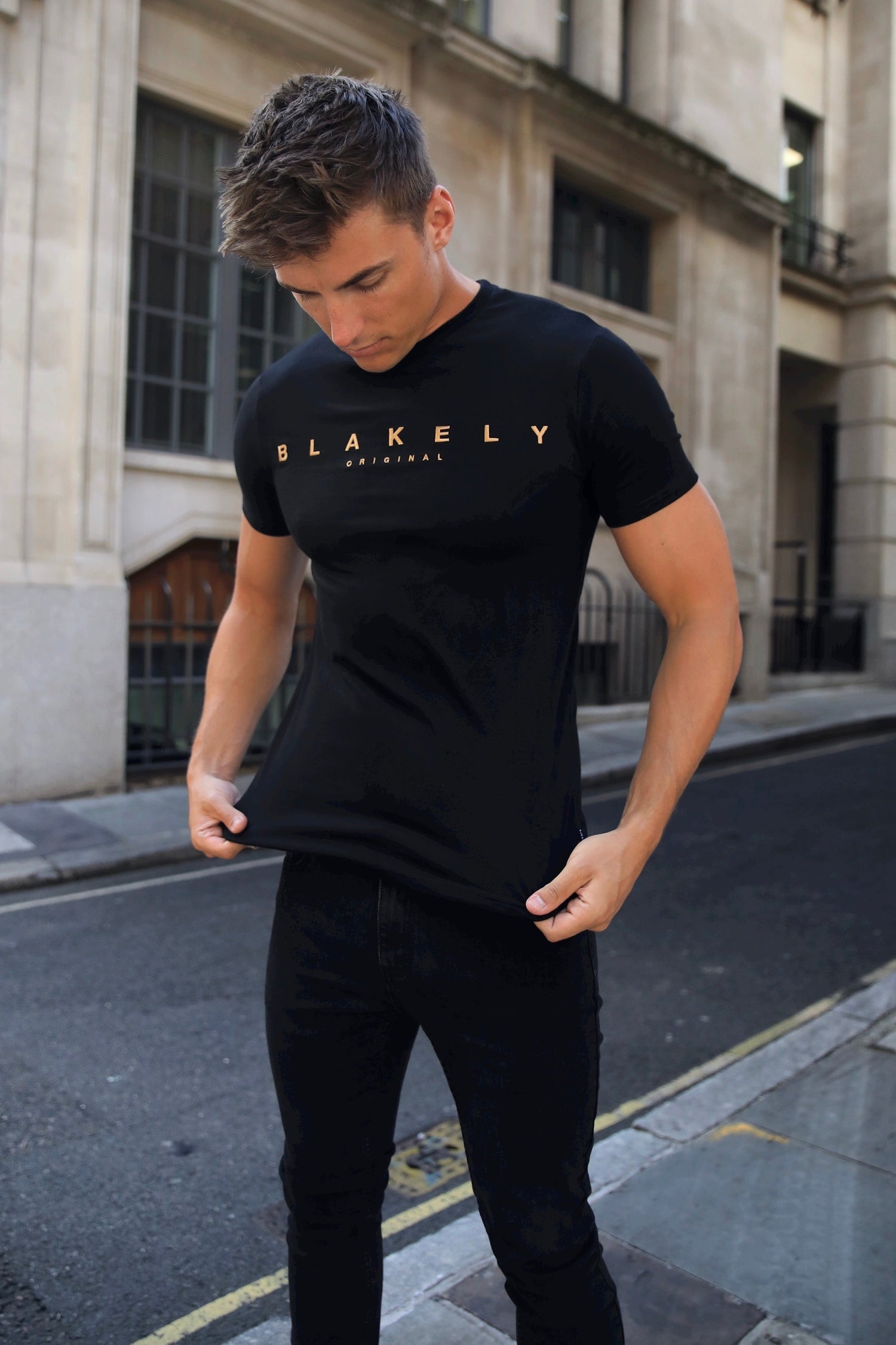 Buy Blakely Goldcross Black T-Shirt | Free standard delivery over 99 ...