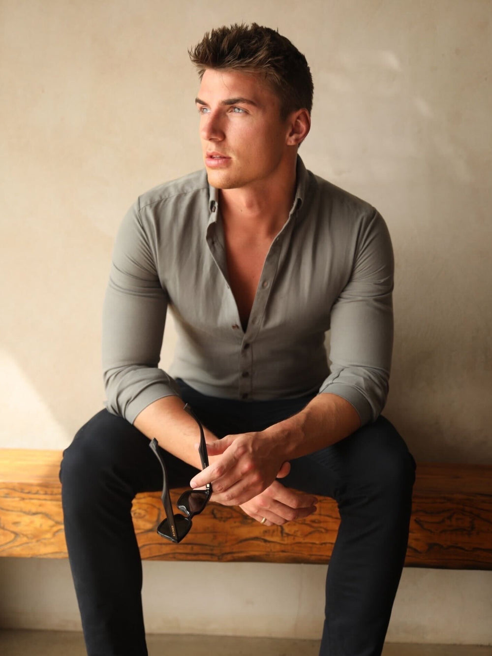 Buy Blakely Anderson Safari Green Fitted Shirt | Free delivery on all ...