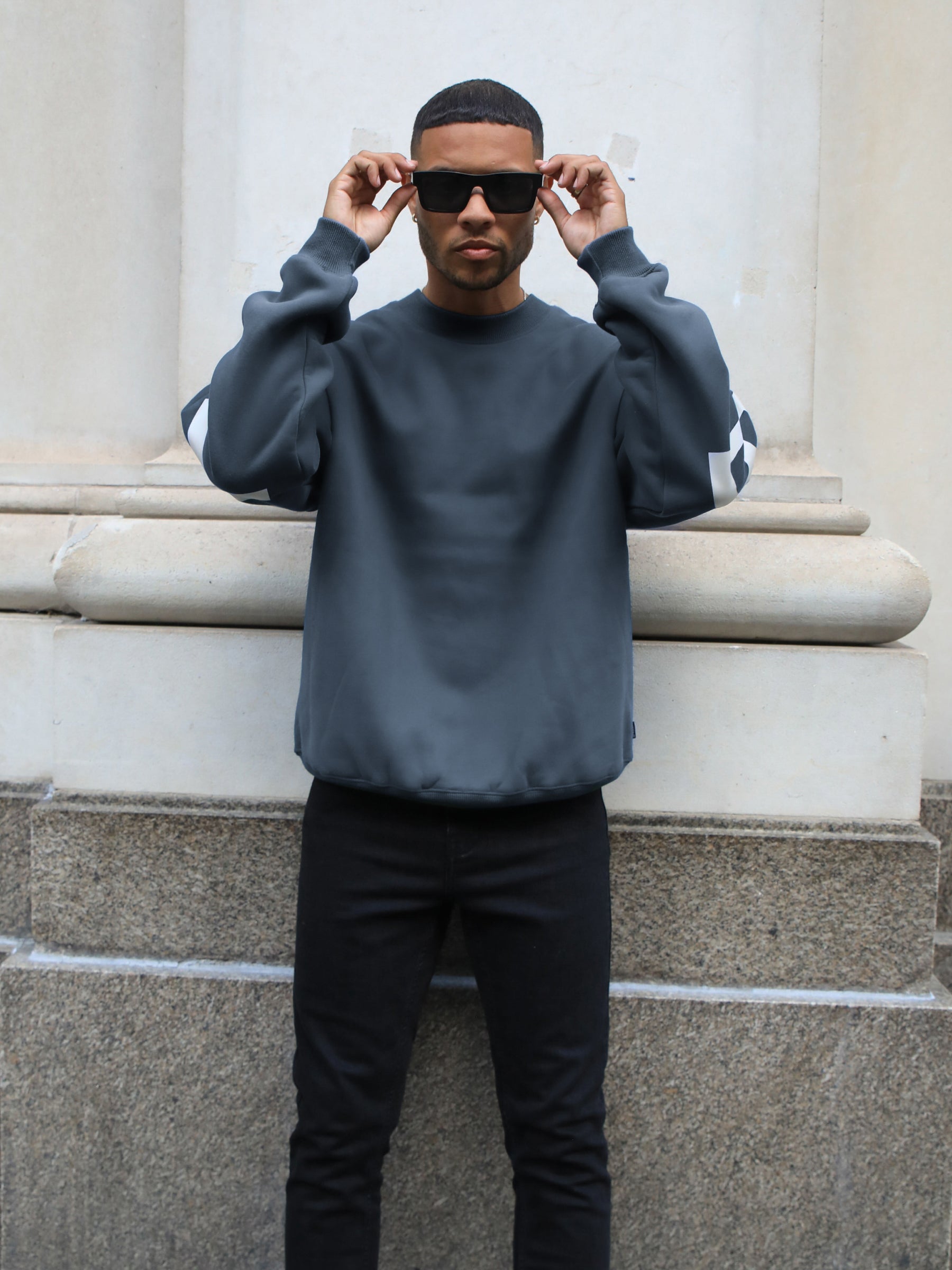 Buy Blakely Idris Blue Oversized Jumper | Free standard delivery over ...