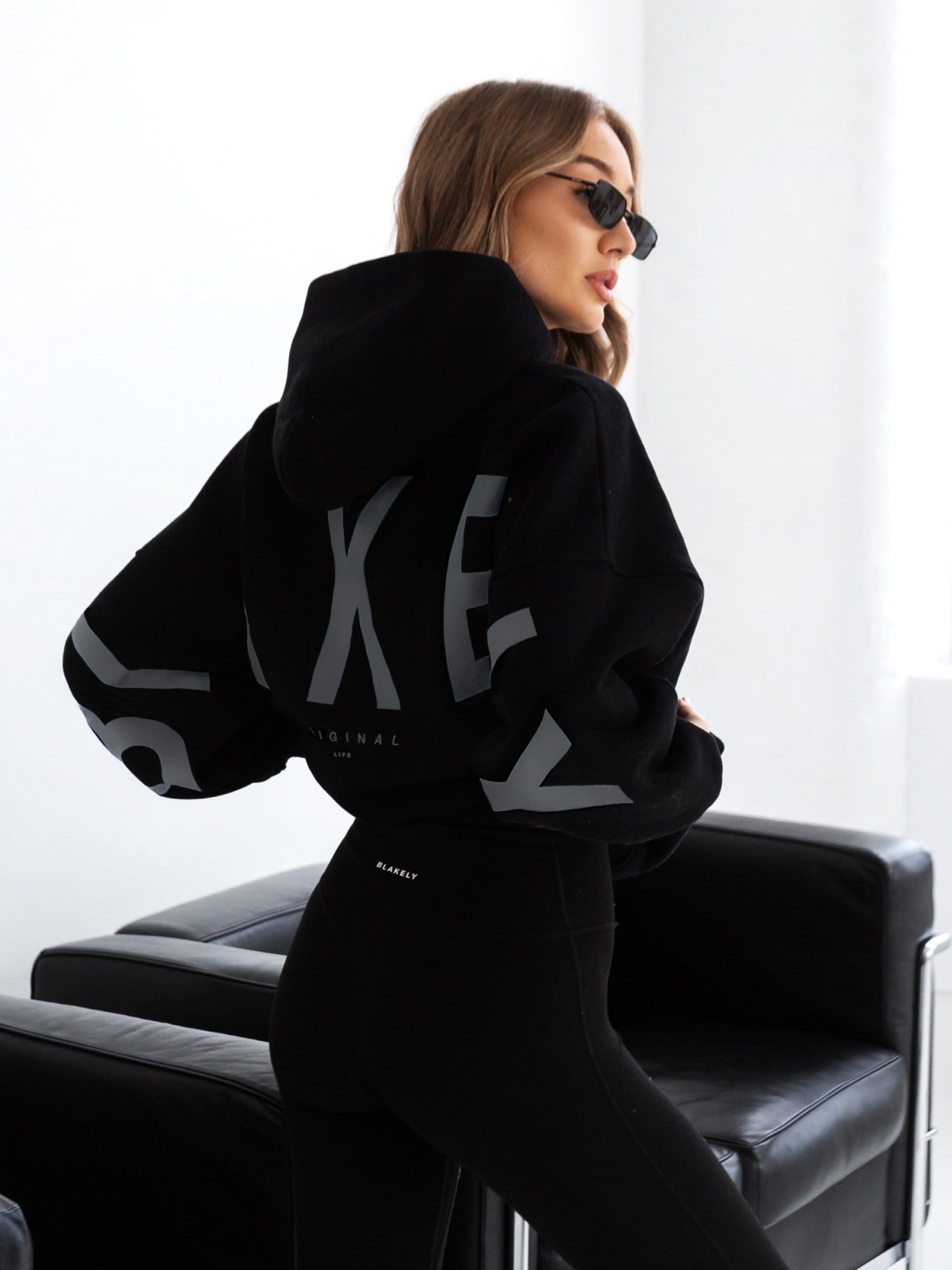 Buy Blakely Black Tonal Isabel Oversized Hoodie | Free standard ...