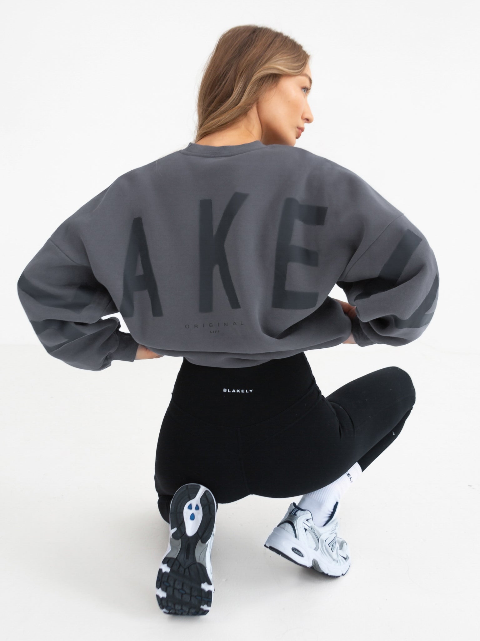 Buy Blakely Charcoal Isabel Tonal Oversized Jumper | Free standard ...