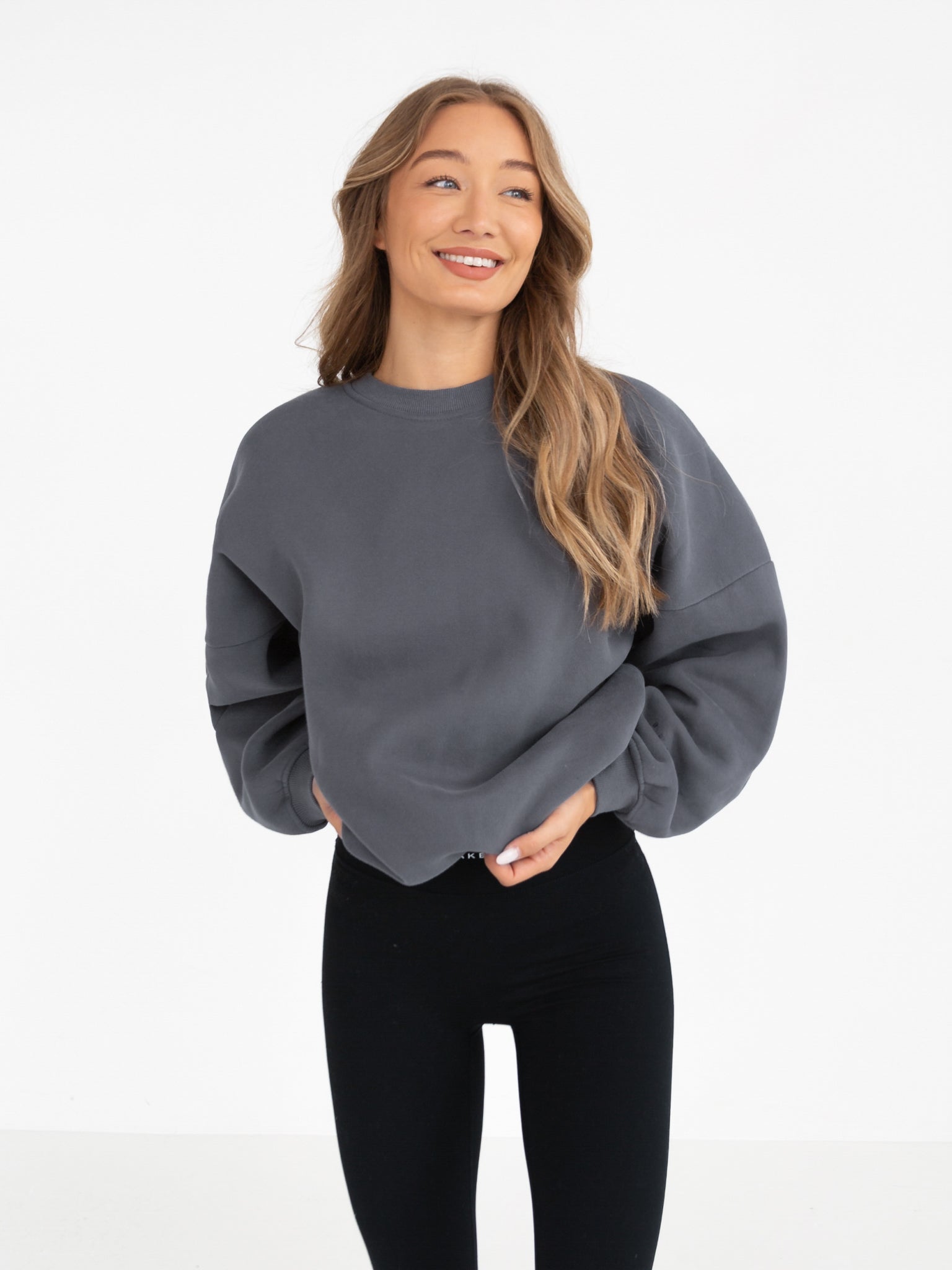 Buy Blakely Charcoal Isabel Tonal Oversized Jumper | Free standard ...