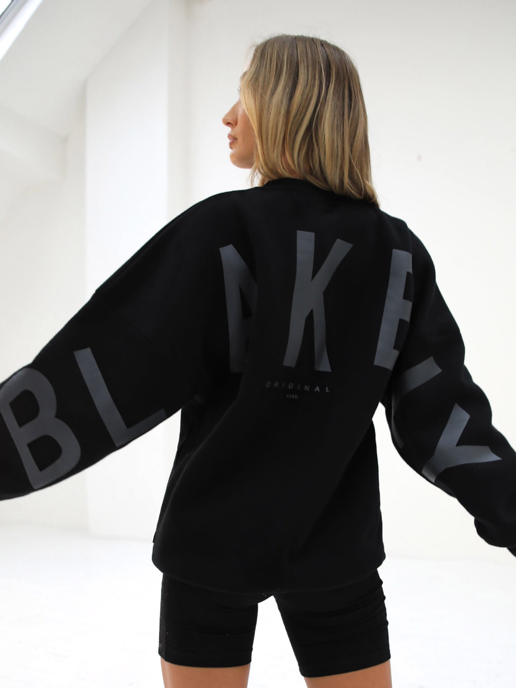 Buy Blakely Isabel Tonal Black Oversized Jumper | Free standard ...