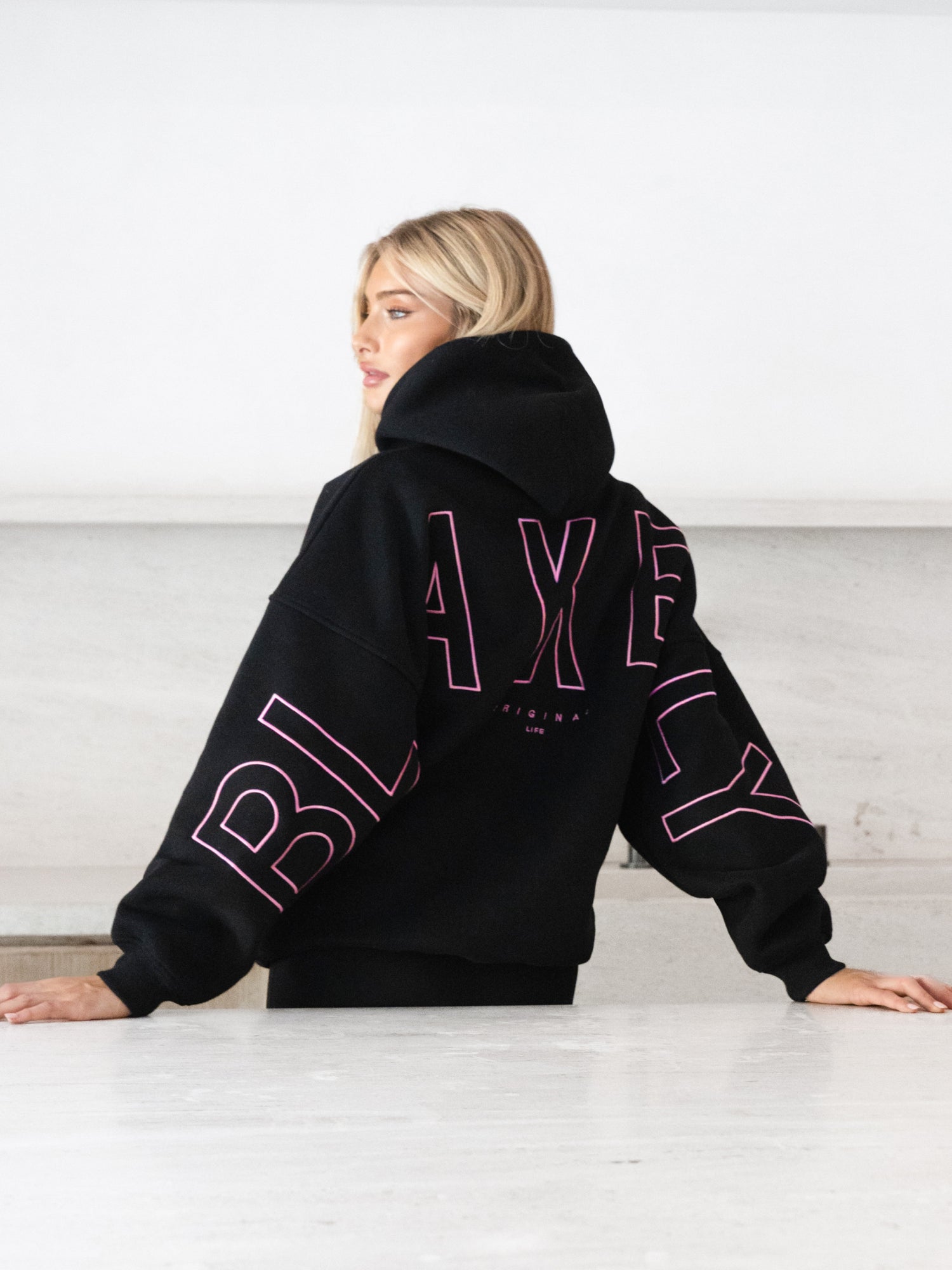 Buy Blakely Ultra Pink Embroidered Isabel Oversized Hoodie | Free ...